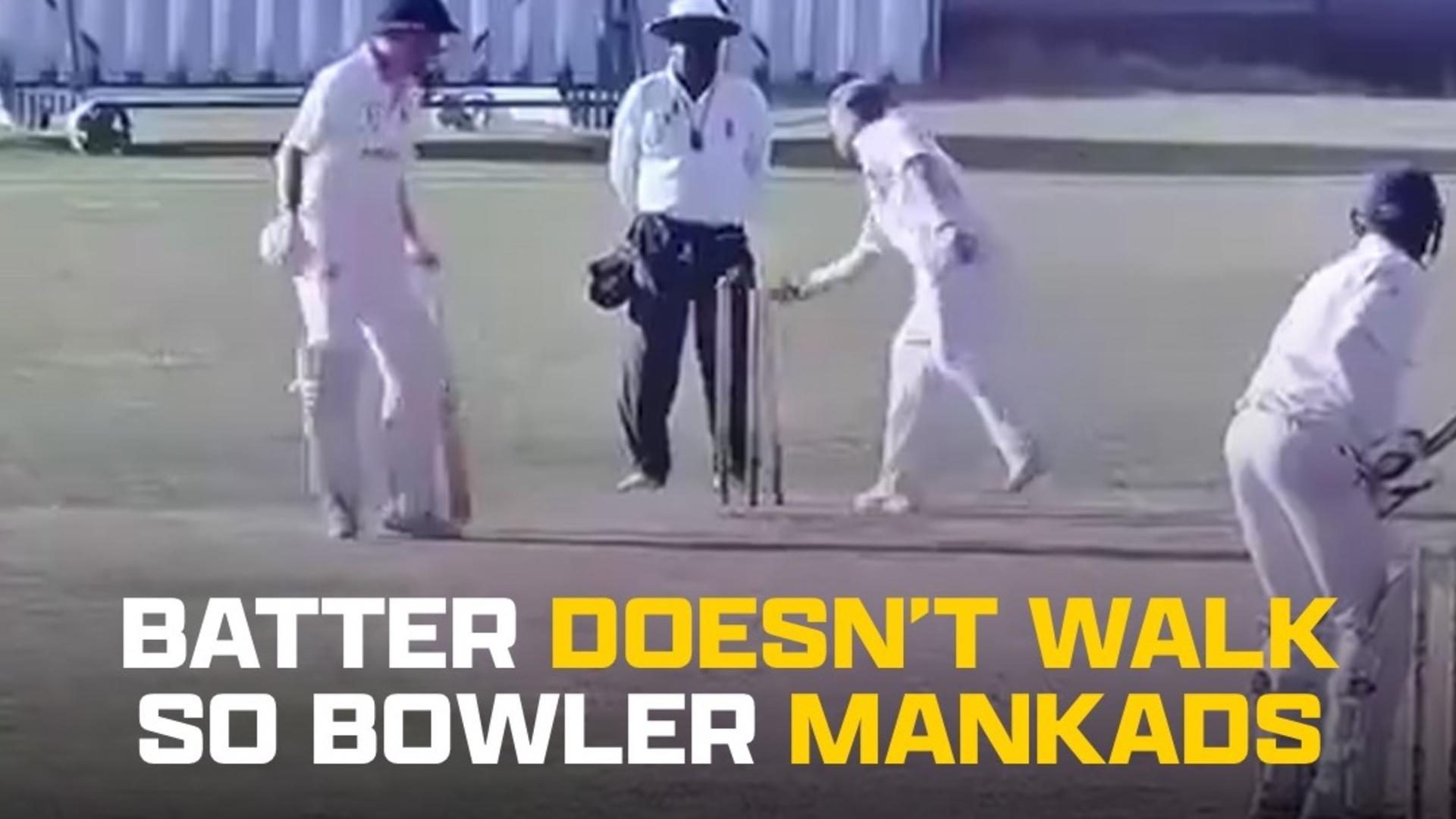 Batter Refuses To Walk, Bowler Responds With 'Mankad', Fight Starts ...