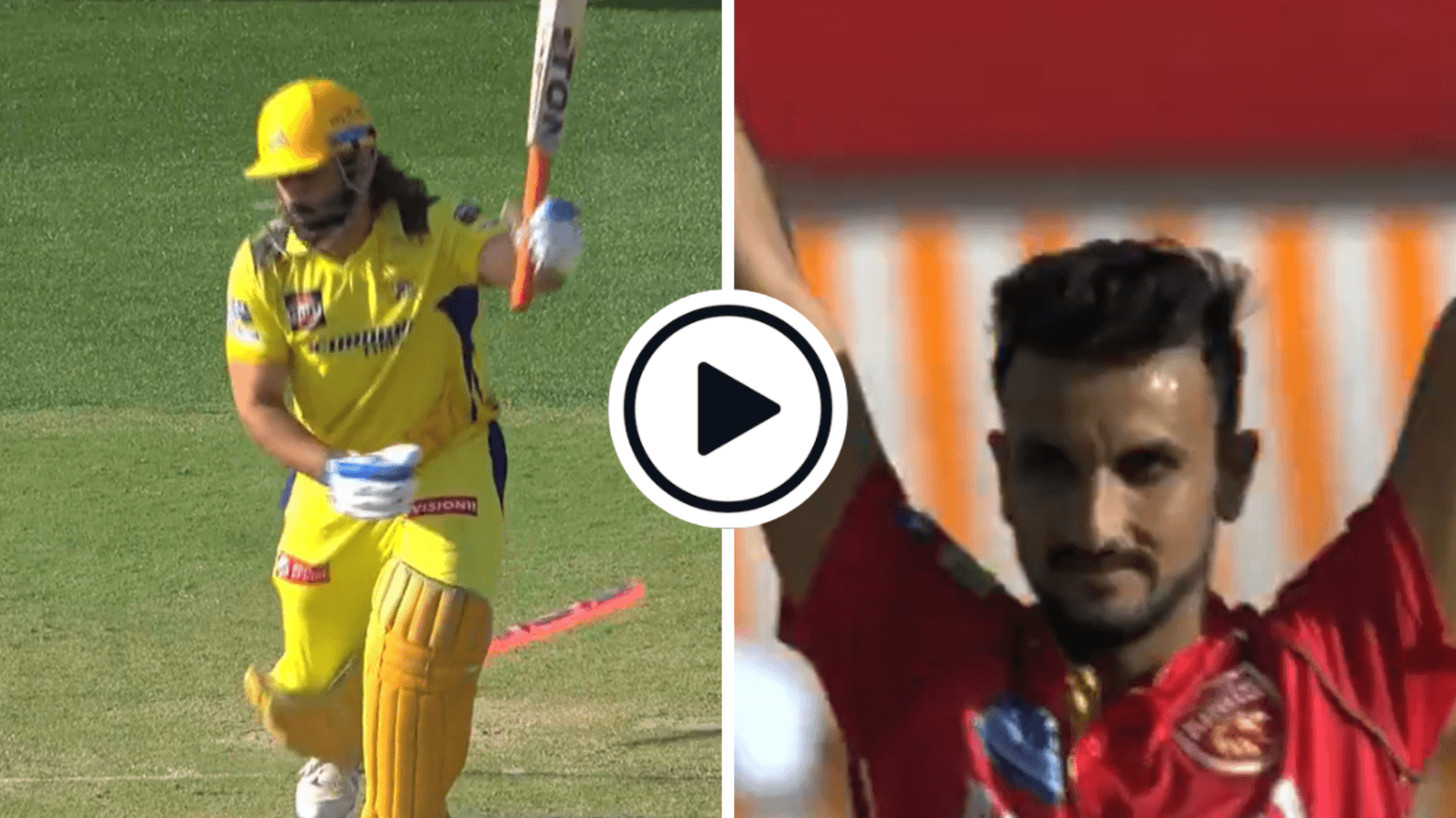 Watch: Harshal Patel knocks over MS Dhoni’s off stump first ball