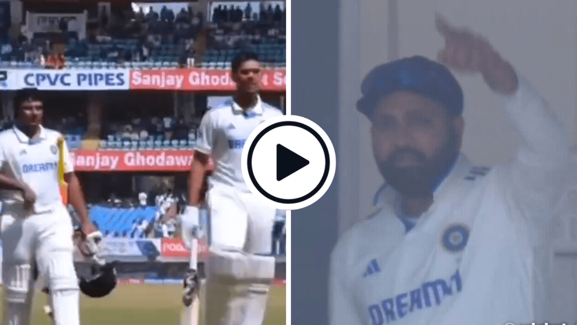 Watch: Rohit Sharma sends Jaiswal, Sarfaraz back out to bat after ...