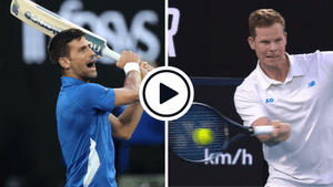 Watch: Novak Djokovic bats on tennis court, serves to Steve Smith ...